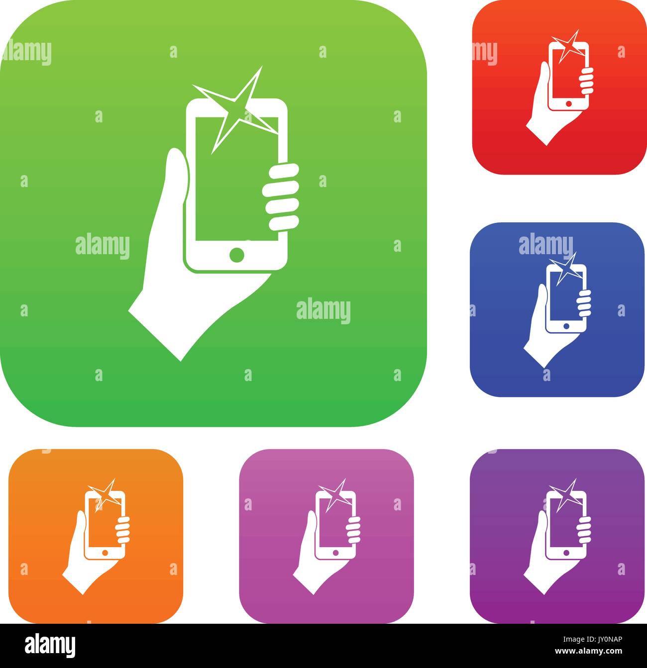 Hand photographed on mobile phone set collection Stock Vector Image ...