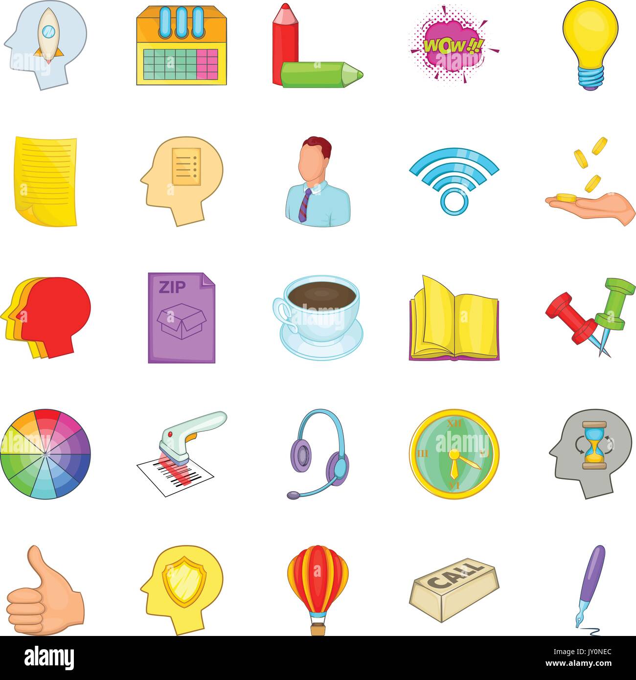 Advertising agency icons set, cartoon style Stock Vector Image & Art ...