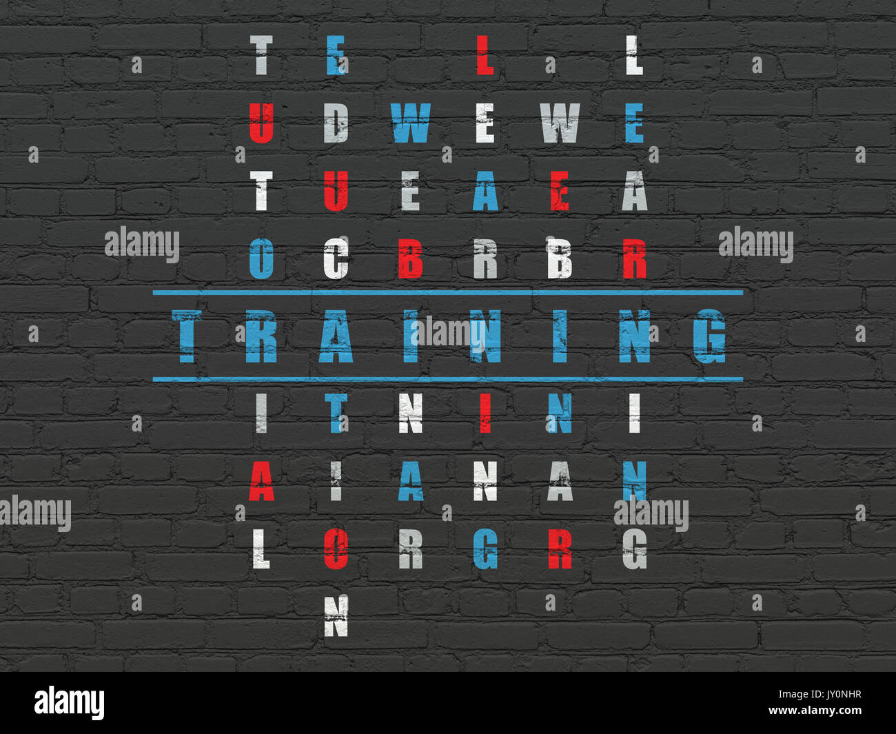 Studying concept: Training in Crossword Puzzle Stock Photo - Alamy