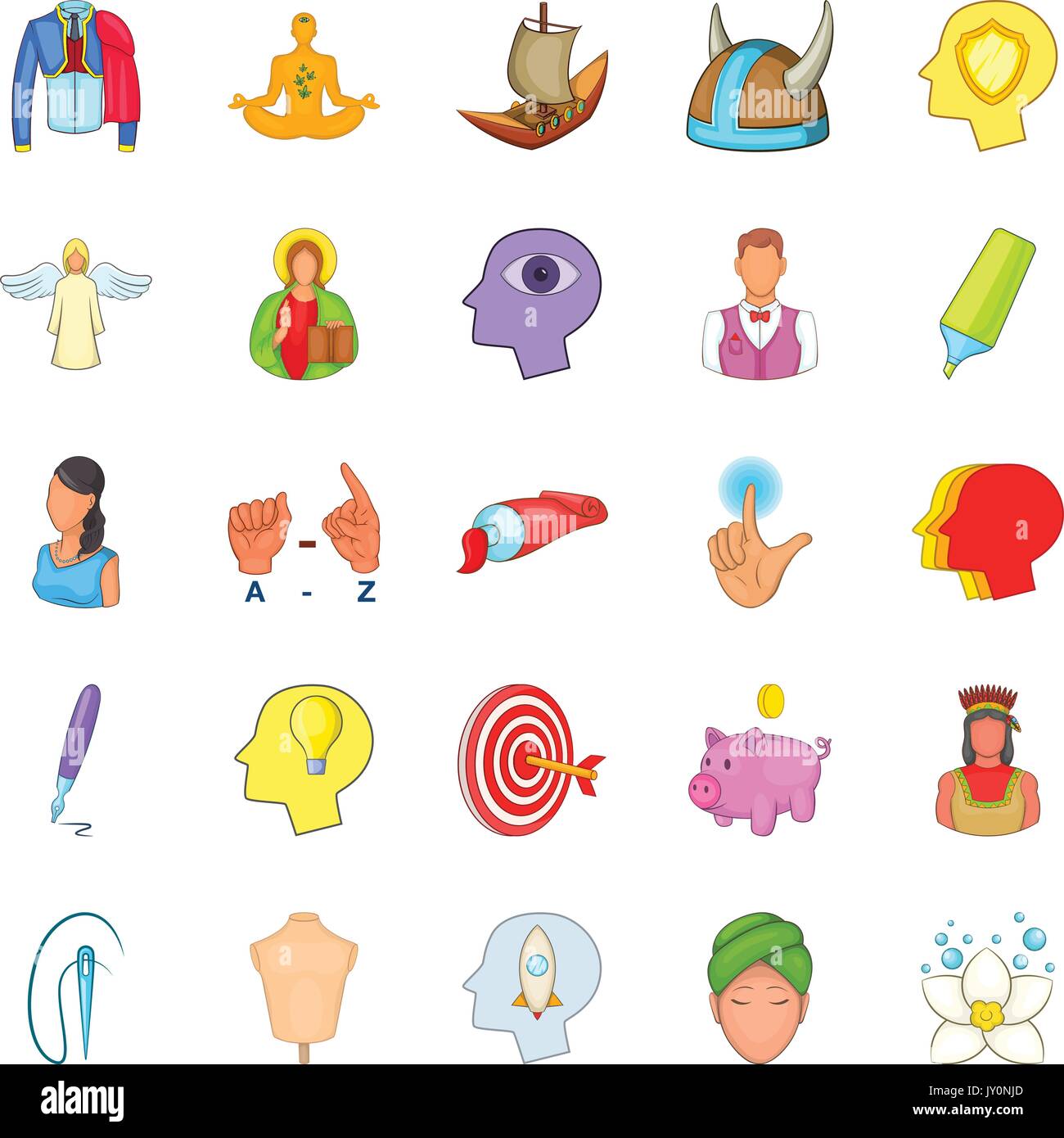 Trouper icons set, cartoon style Stock Vector Image & Art - Alamy