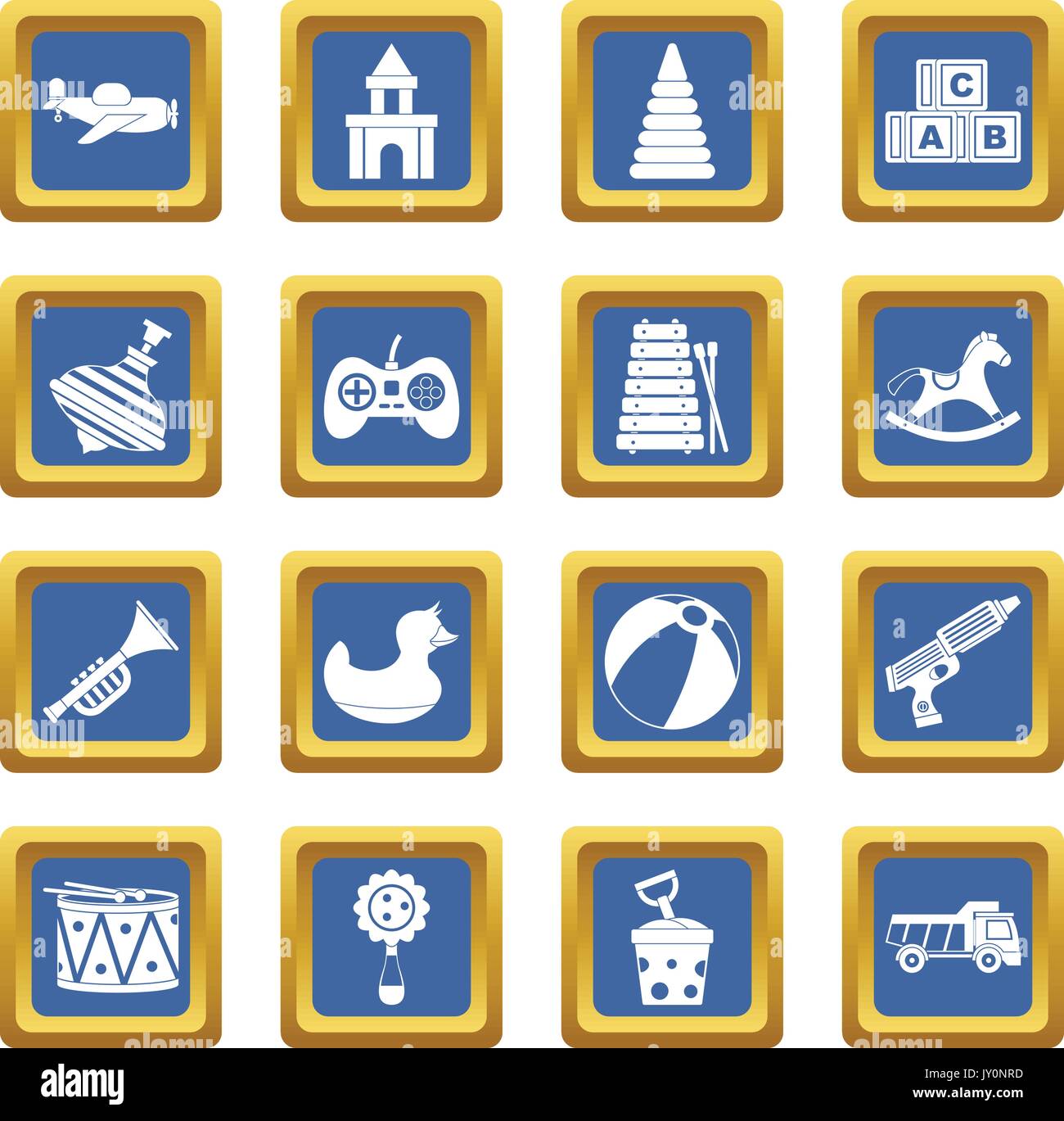 Different kids toys icons set blue Stock Vector Image & Art - Alamy