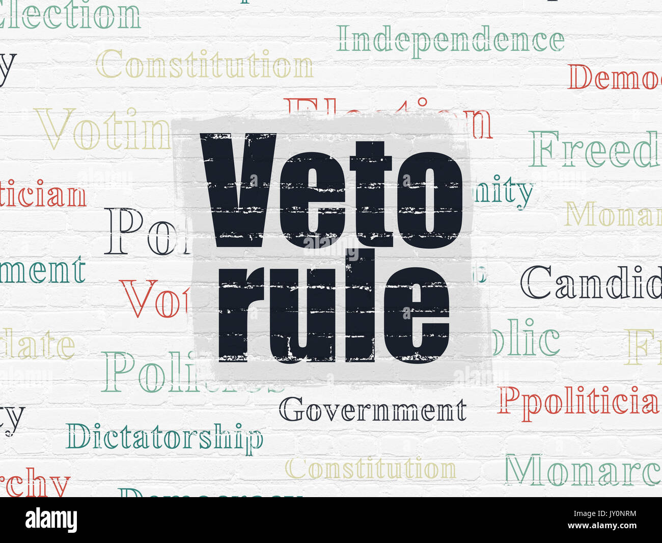 Political concept: Veto Rule on wall background Stock Photo - Alamy