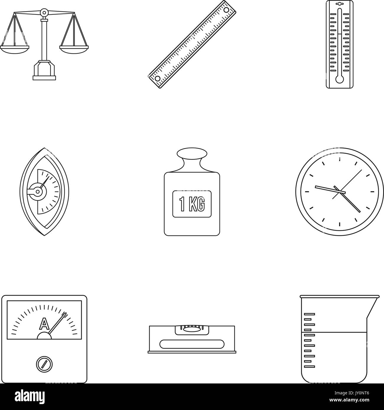 Measure tools icon set, outline style Stock Vector Image & Art - Alamy