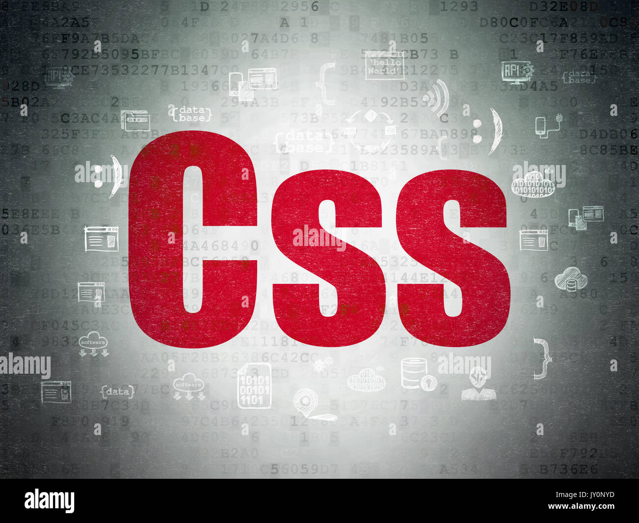 Database concept: Css on Digital Data Paper background Stock Photo - Alamy