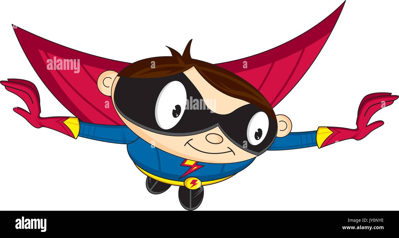 Cute Cartoon Heroic Superhero Vector Illustration Stock Vector Image ...