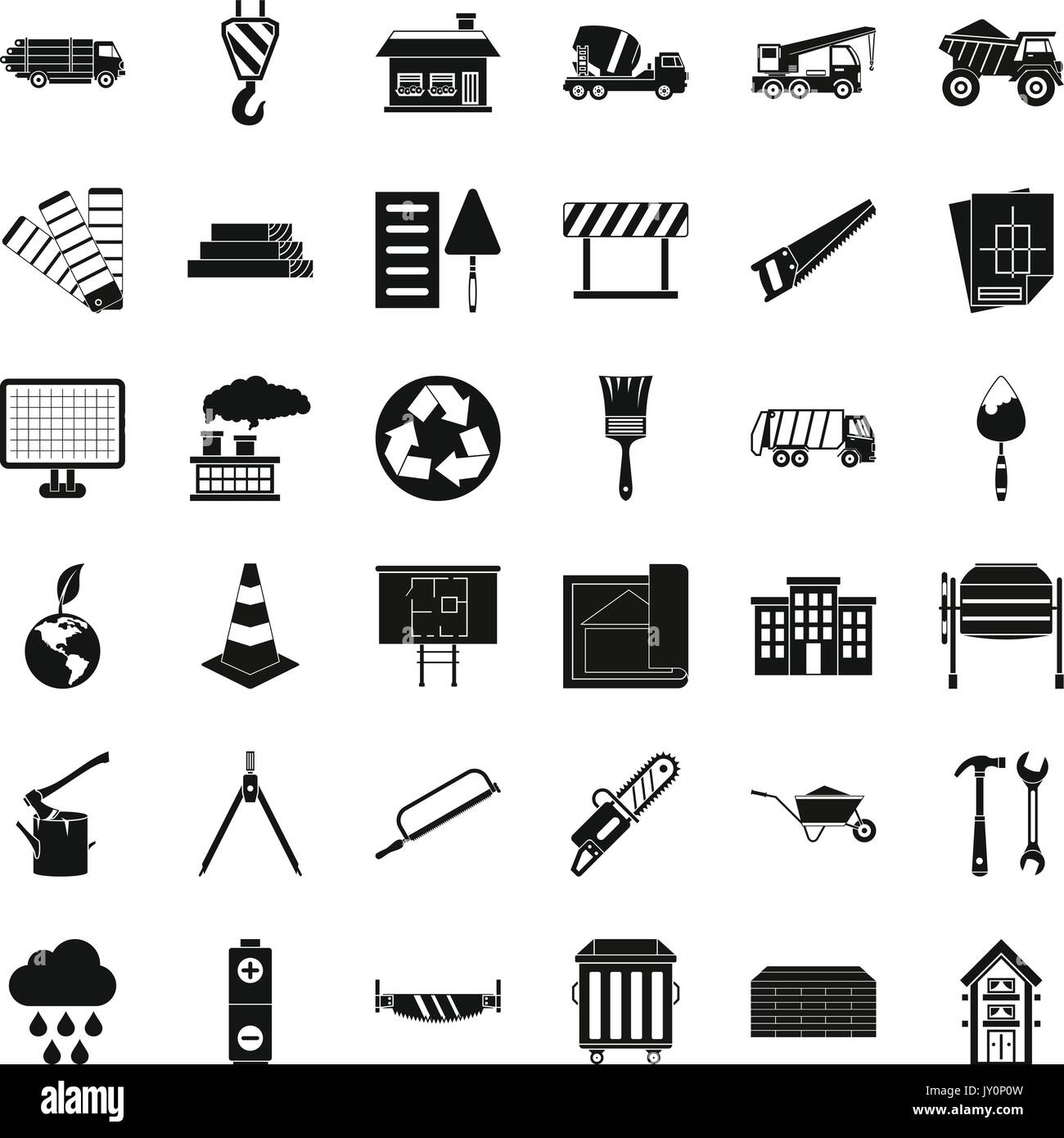 Construction place icons set, simple style Stock Vector Image & Art - Alamy