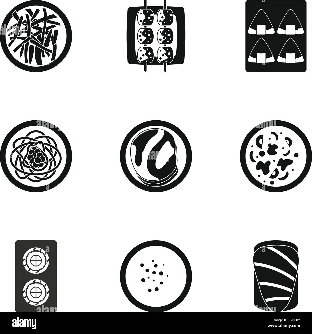 Sushi bar icons set, simple style Stock Vector Image & Art - Alamy