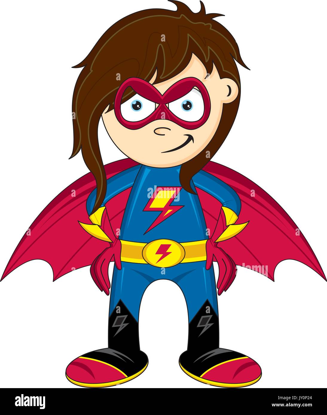 Cute Cartoon Heroic Superhero Vector Illustration Stock Vector Image ...