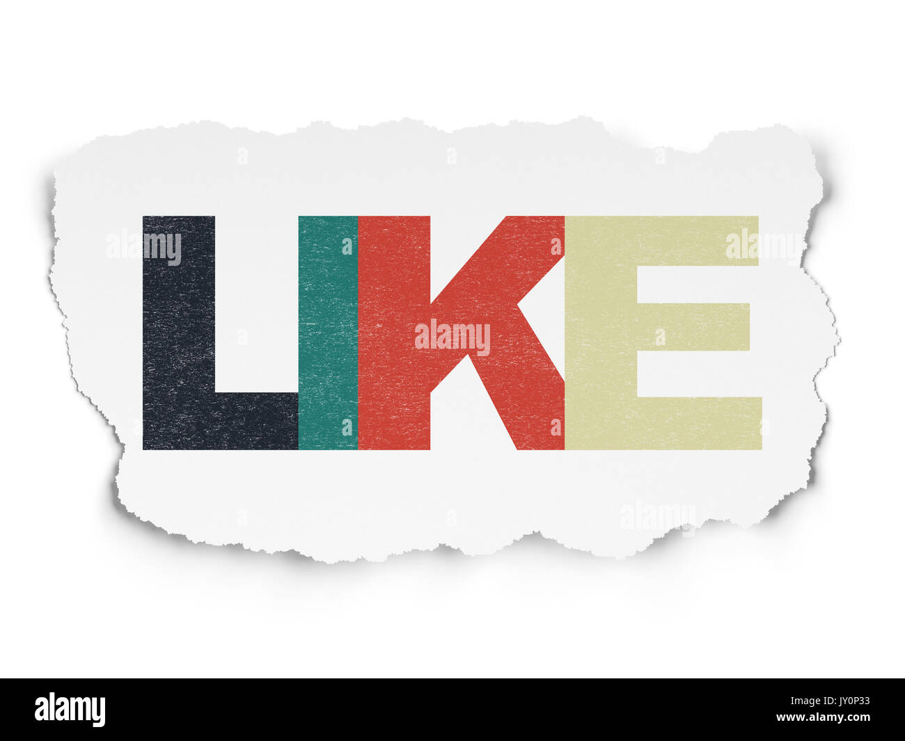 Social media concept: Like on Torn Paper background Stock Photo - Alamy