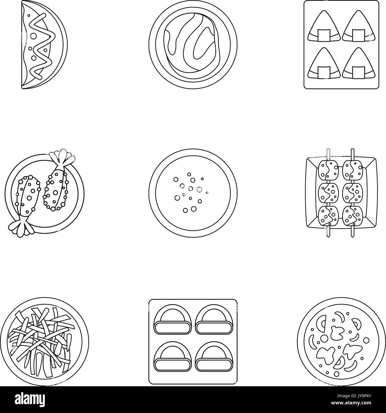Bar icons set cartoon Black and White Stock Photos & Images - Alamy