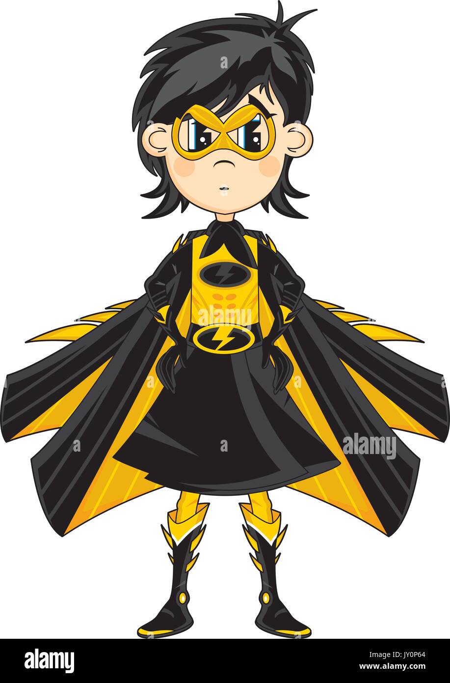 Cute Cartoon Heroic Superhero Vector Illustration Stock Vector Image ...