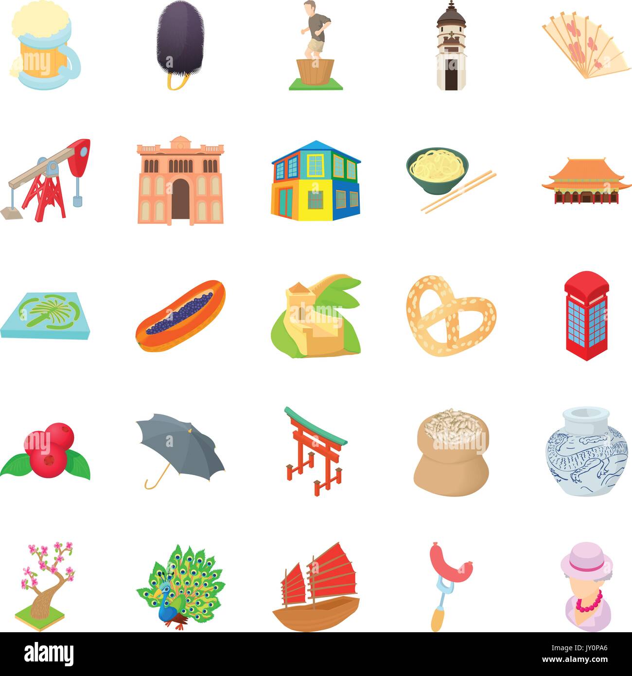 Culture of communication icons set, cartoon style Stock Vector Image ...