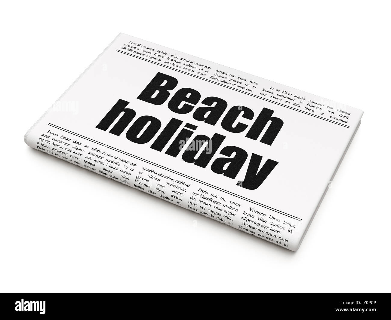 Tourism concept: newspaper headline Beach Holiday Stock Photo - Alamy