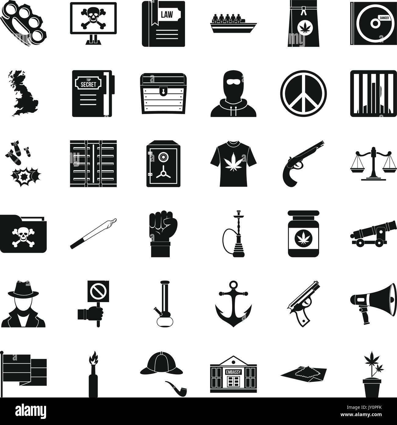 Crime investigation icons set, simple style Stock Vector Image & Art - Alamy