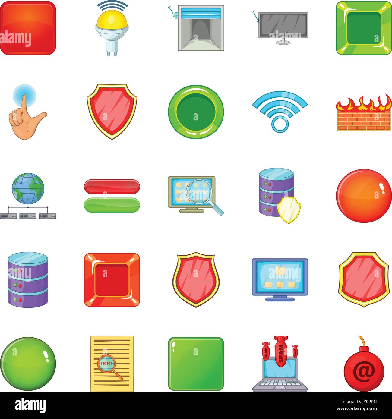 Data protection icons set, cartoon style Stock Vector Image & Art - Alamy