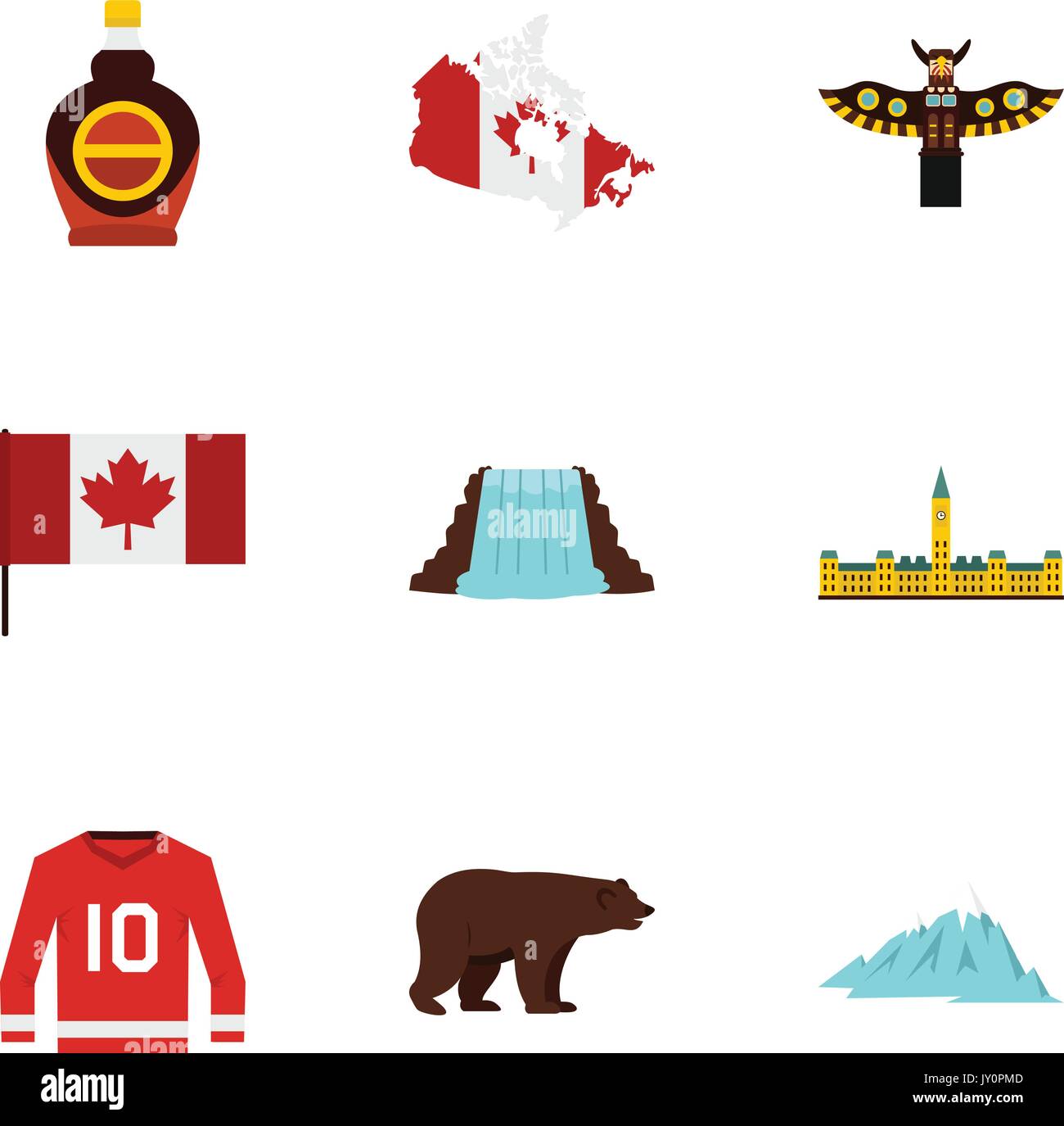 Canada travel icon set, flat style Stock Vector Image & Art - Alamy
