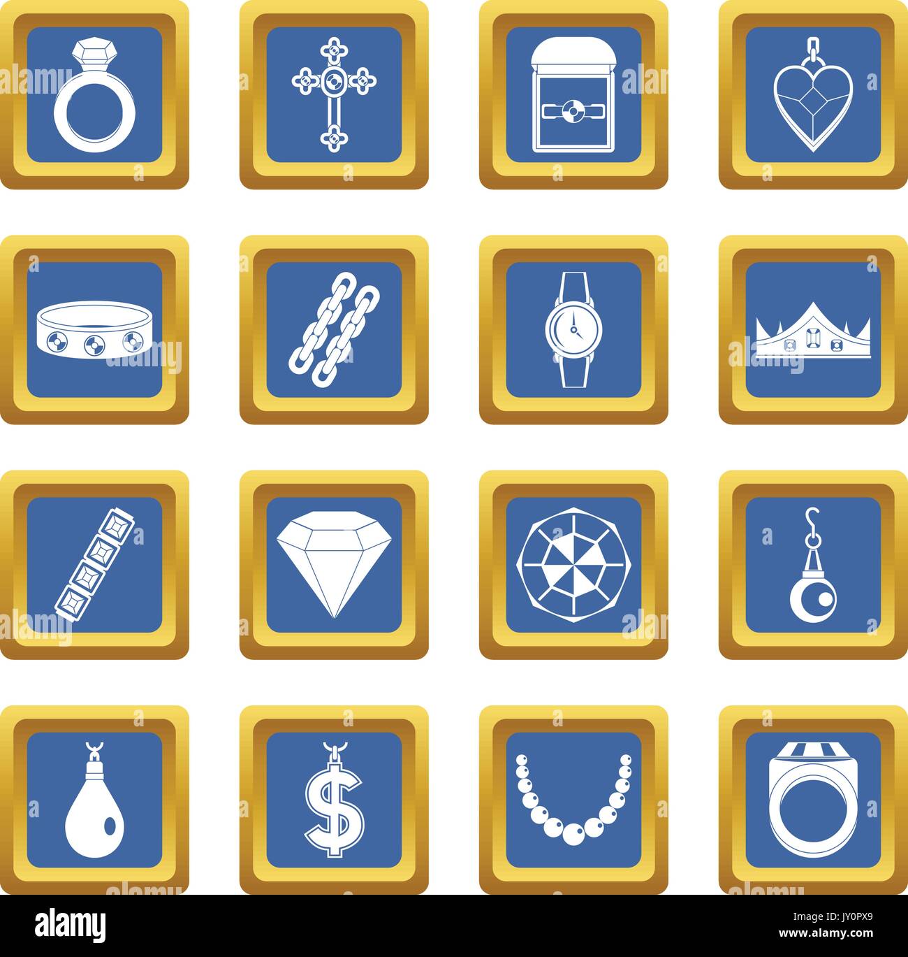 Jewelry items icons set blue Stock Vector Image & Art - Alamy