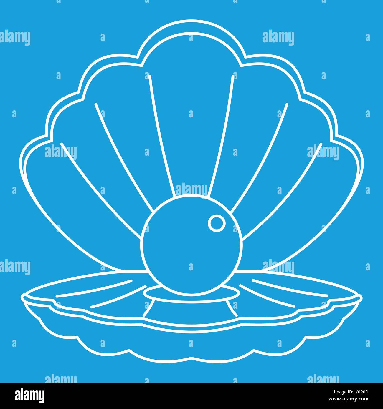 Sea shell with pearl icon, outline style Stock Vector Image & Art - Alamy