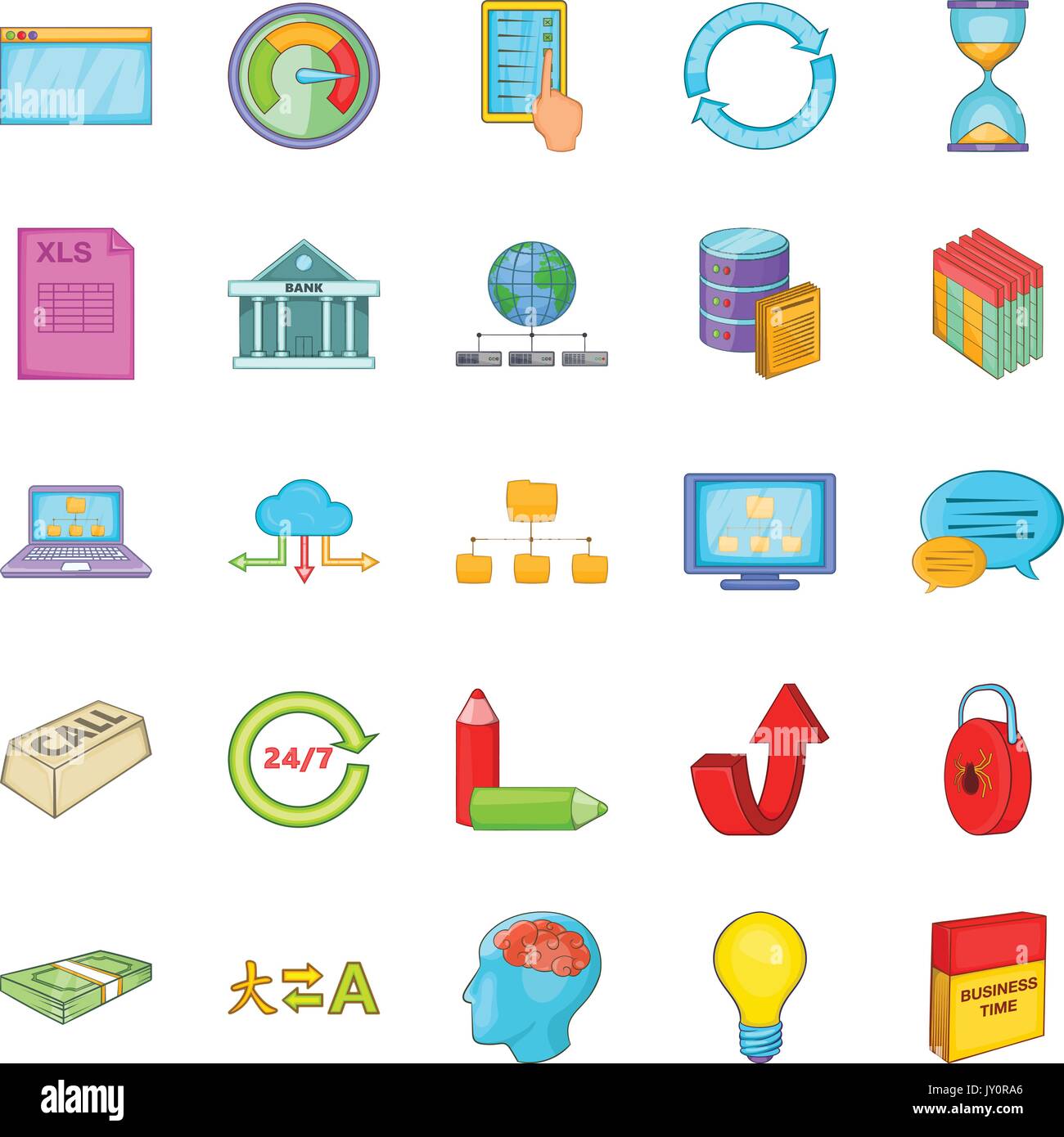 Sale of data icons set, cartoon style Stock Vector Image & Art - Alamy