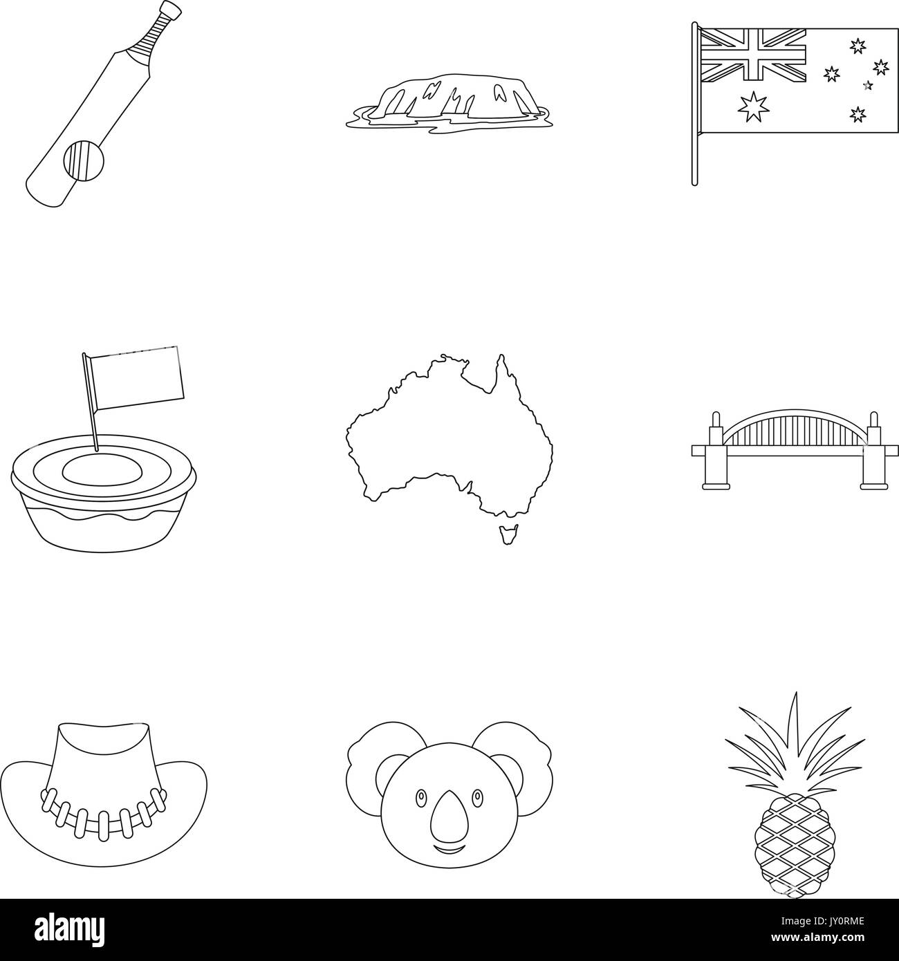 Australia travel icon set, outline style Stock Vector Image & Art - Alamy