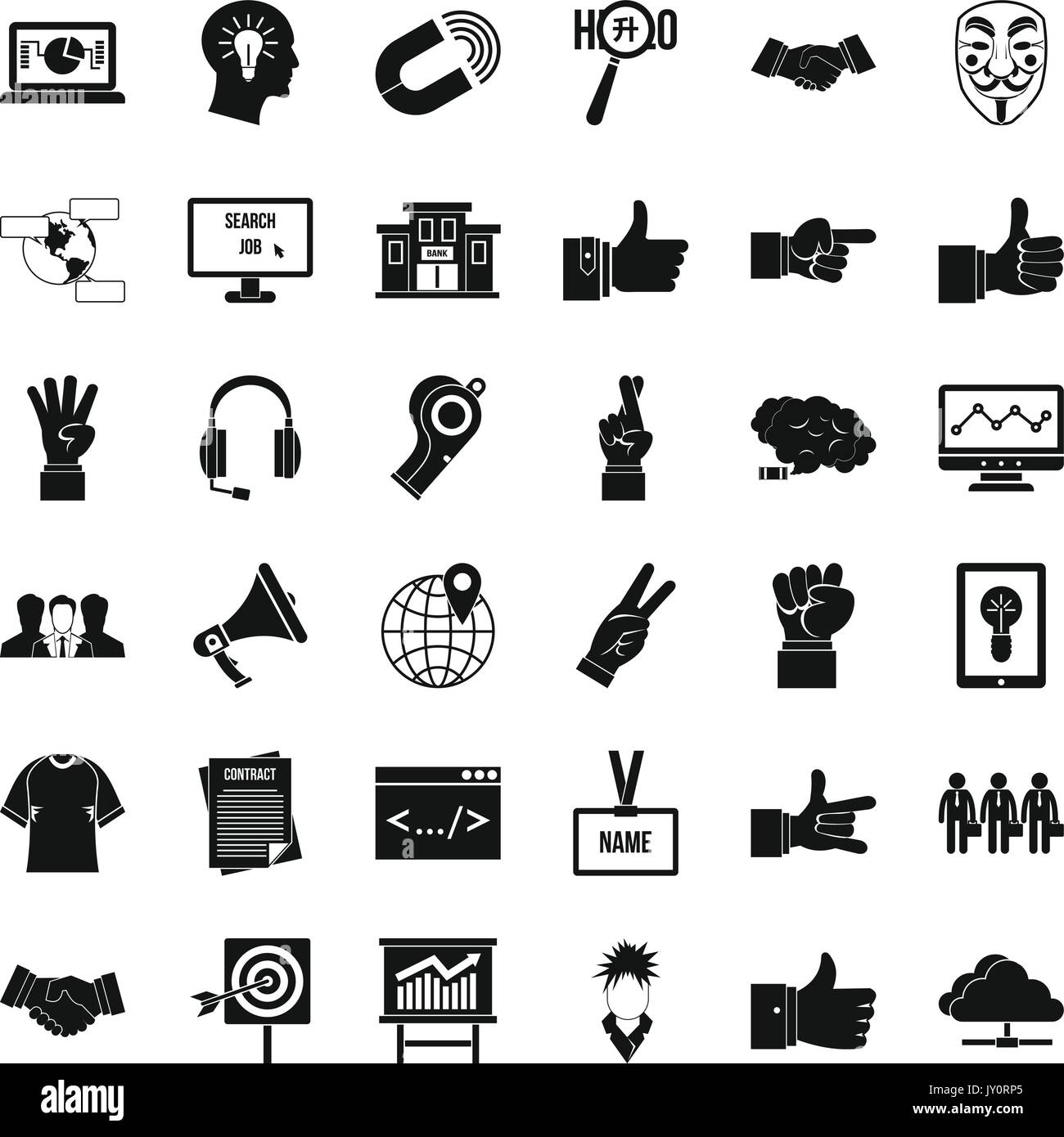 Human gesture icons set, simple style Stock Vector Image & Art - Alamy