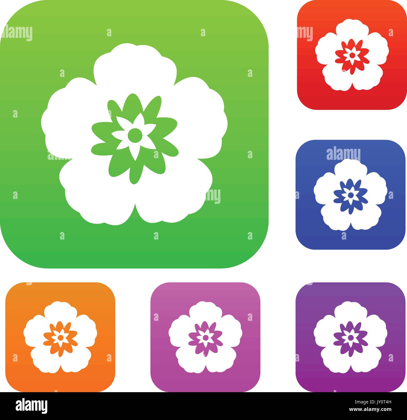 Red rose mallow flower Stock Vector Images - Alamy
