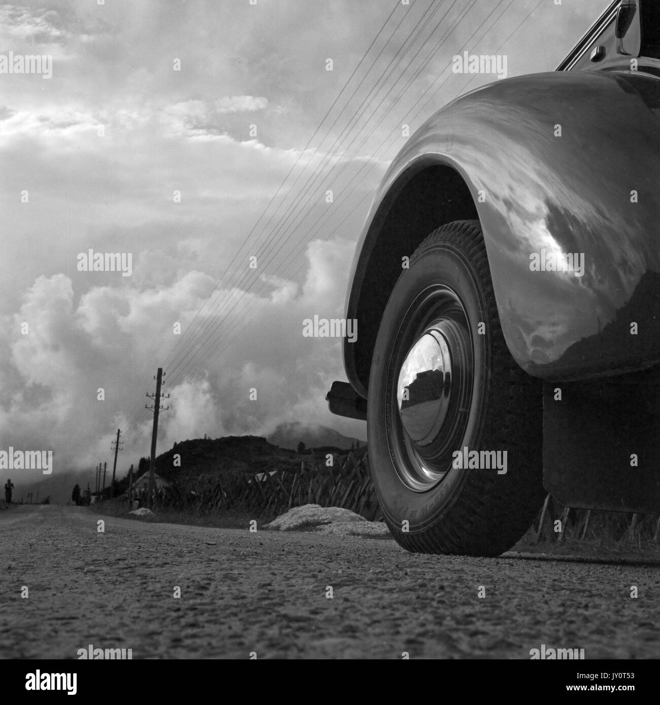 Vintage Car Driving Open Road High Resolution Stock Photography and ...