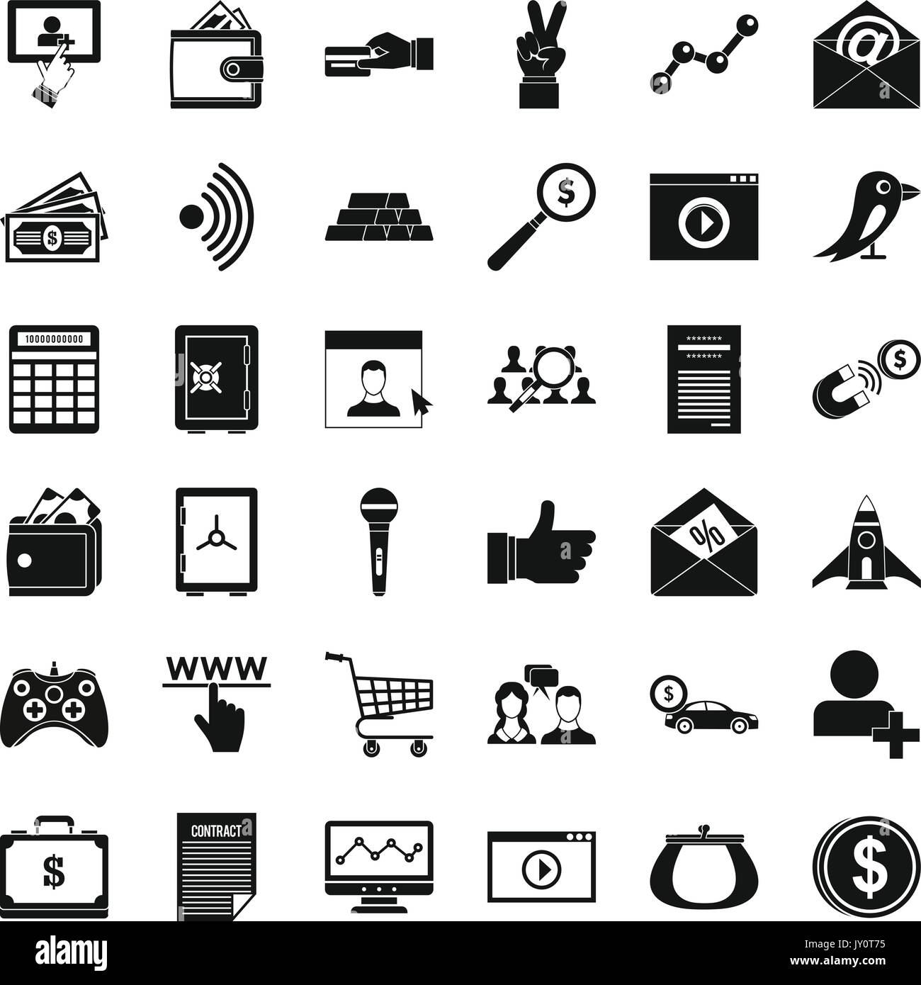 Digital market icons set, simple style Stock Vector Image & Art - Alamy