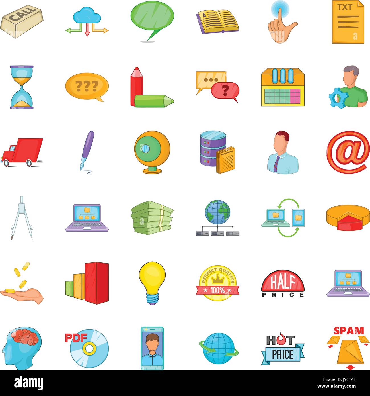 Digital market icons set, cartoon style Stock Vector Image & Art - Alamy