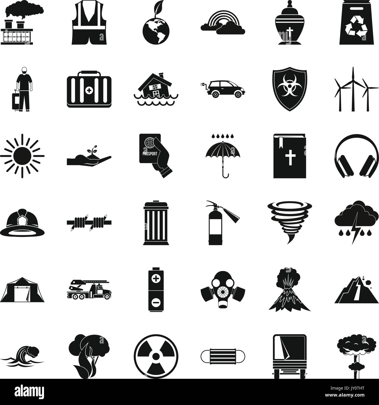 Natural disaster icons set, simple style Stock Vector Image & Art - Alamy