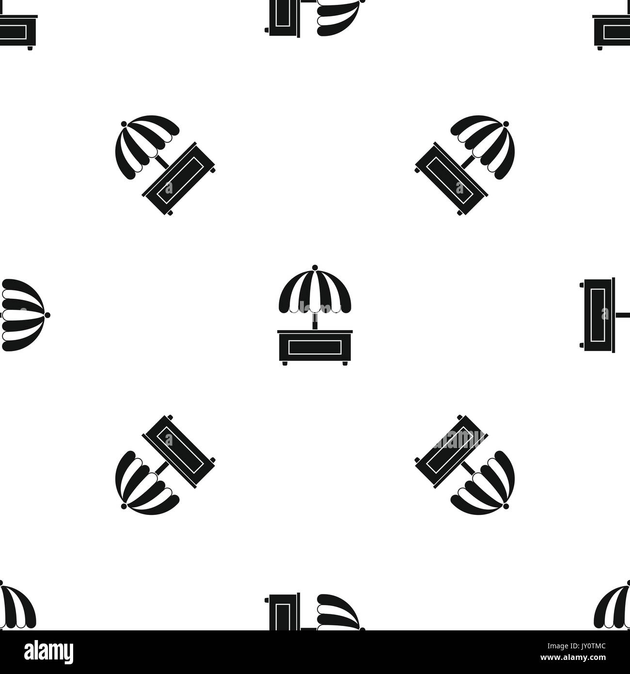 Shopping counter with umbrella pattern seamless black Stock Vector ...