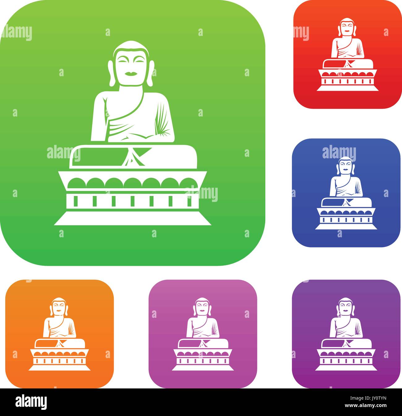 Buddha statue set collection Stock Vector Image & Art - Alamy