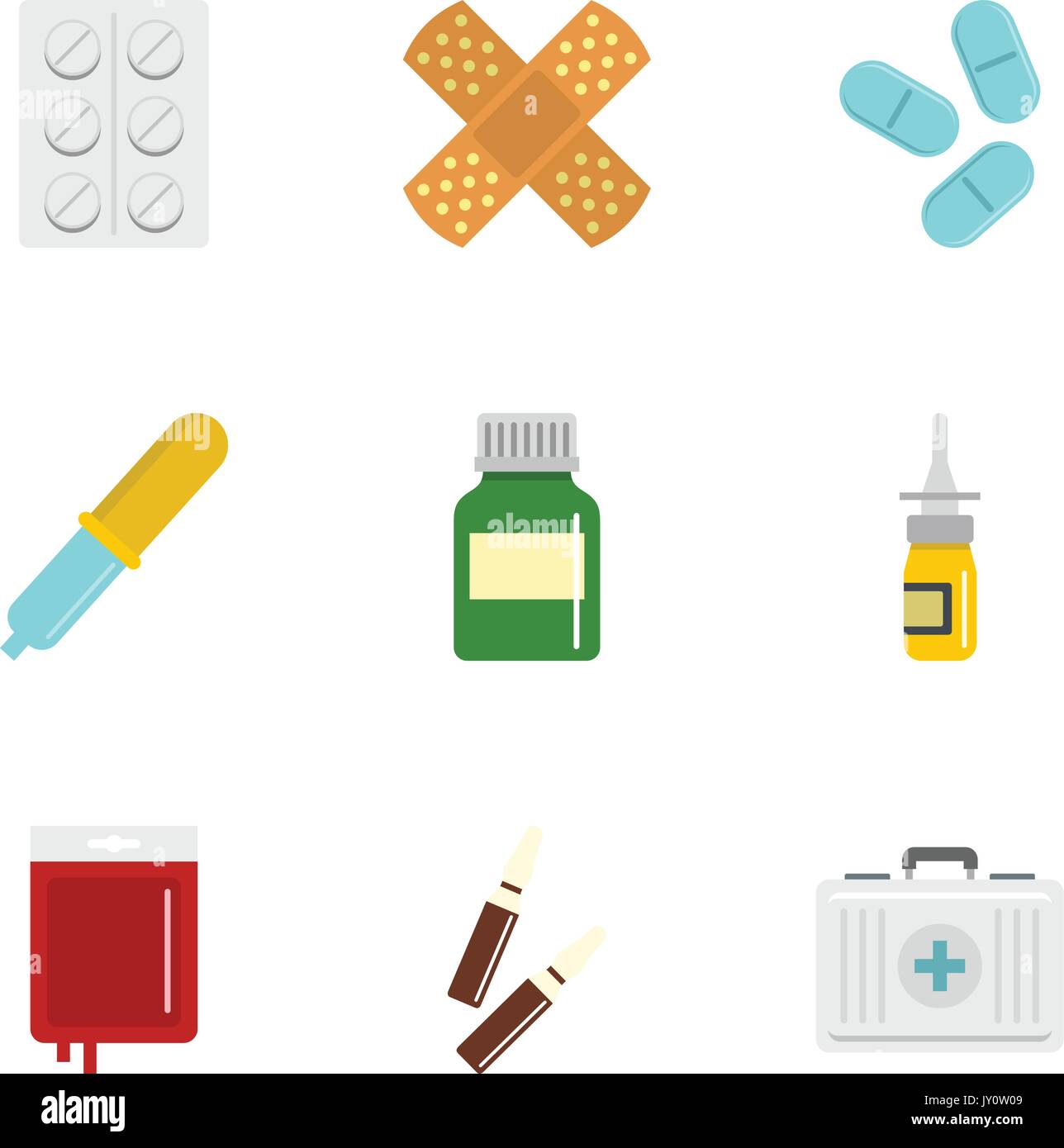 Medication icon set, flat style Stock Vector Image & Art - Alamy