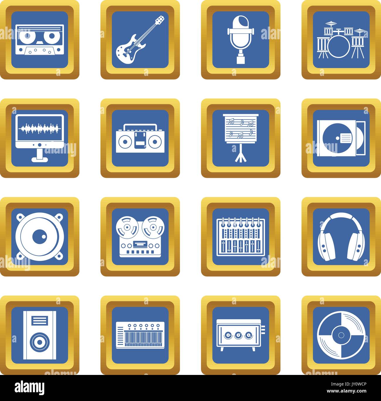 Recording studio items icons set blue Stock Vector Image & Art - Alamy