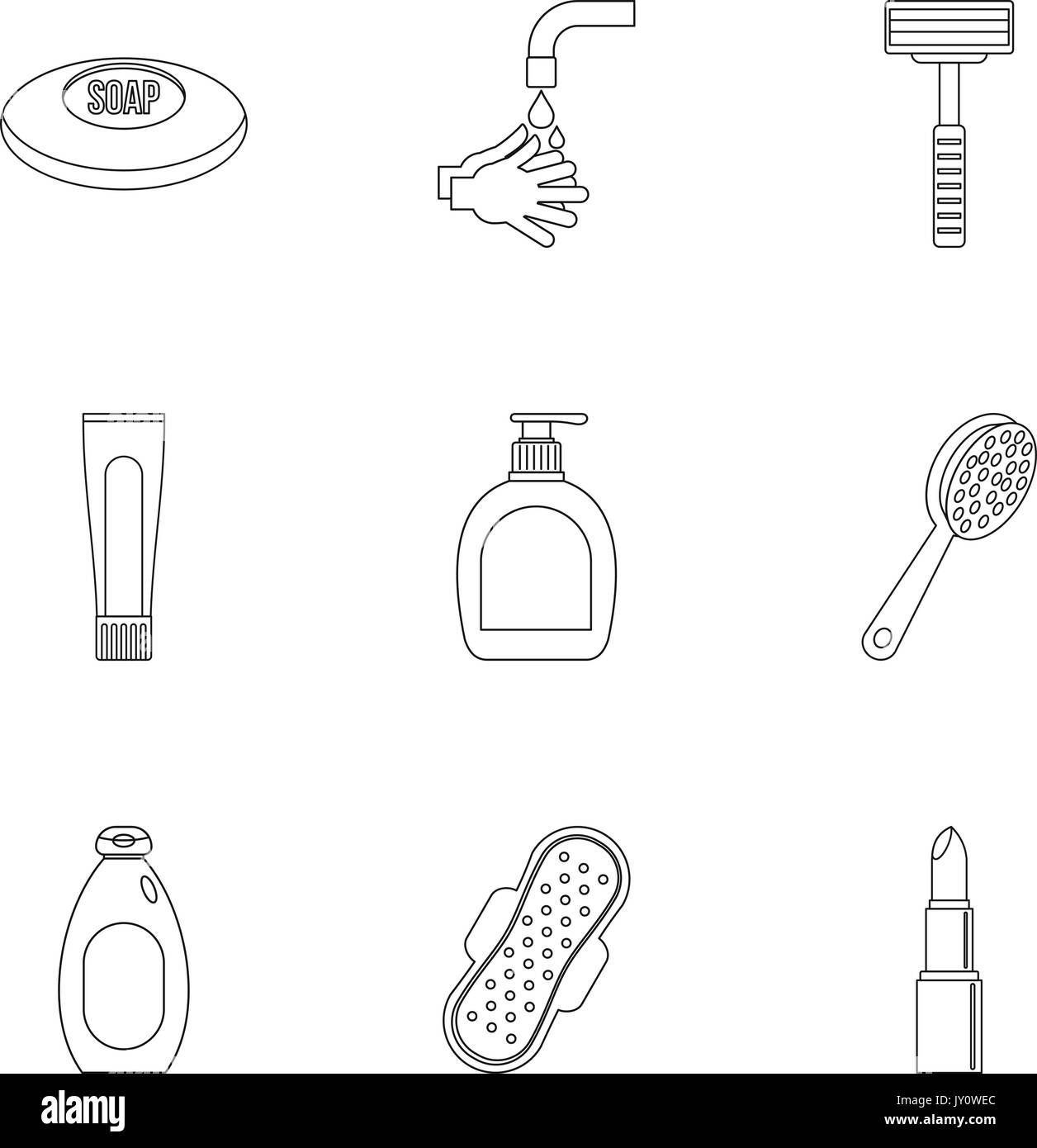 Hygiene icons set, outline style Stock Vector Image & Art - Alamy
