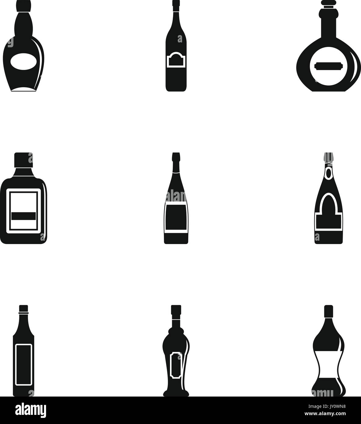 Glass bottles icon set, simple style Stock Vector Image & Art - Alamy