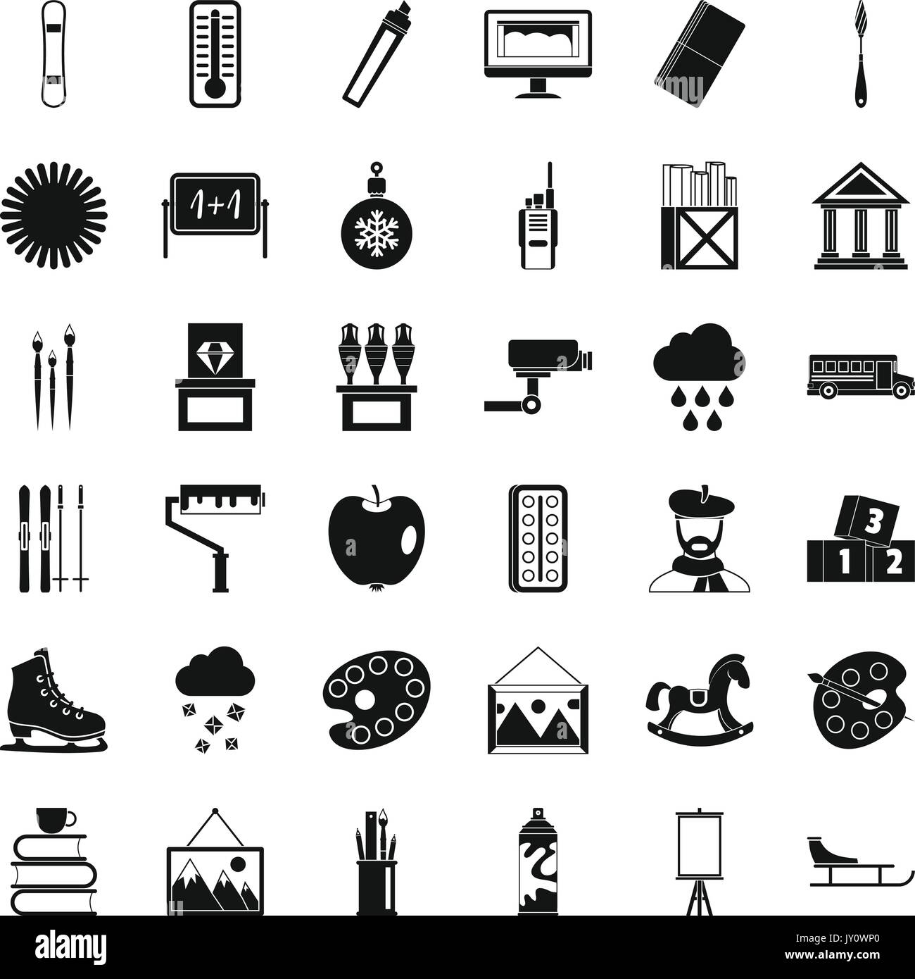 Art of drawing icons set, simple style Stock Vector Image & Art - Alamy