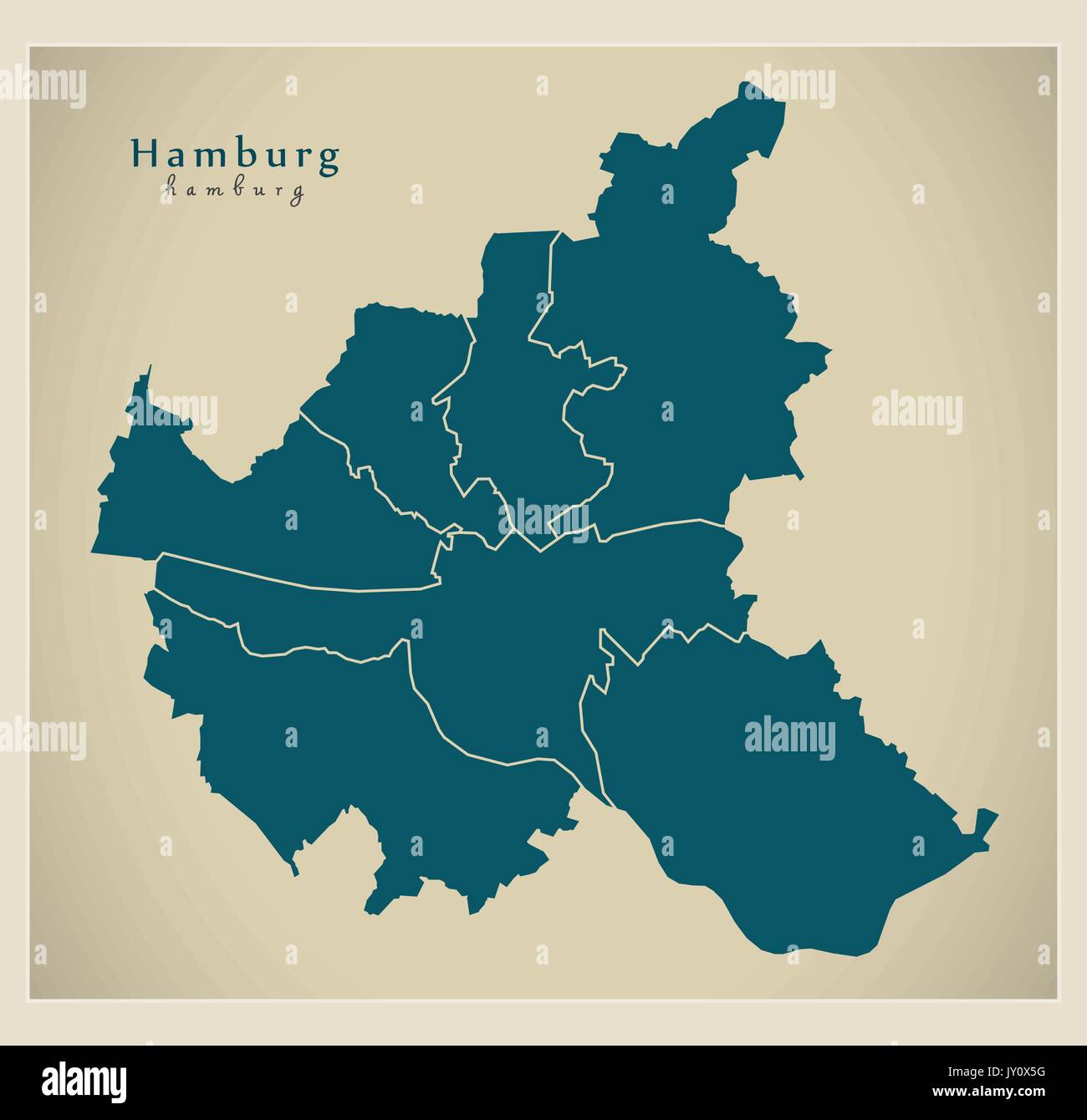Modern City Map - Hamburg city of Germany with boroughs DE Stock Vector Image & Art - Alamy