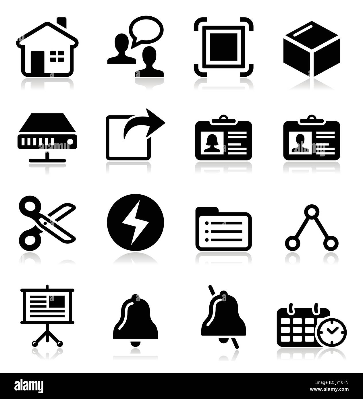 Web, internet vector black icons set Website icons set isolated on ...