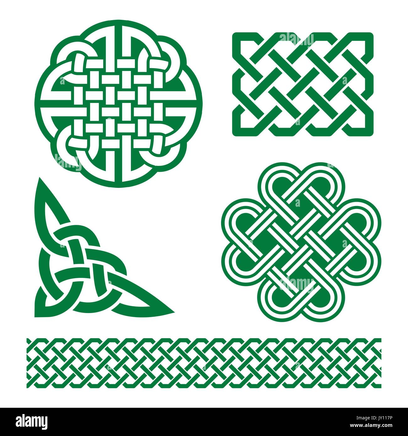 Celtic Irish green patterns and knots - vector, St Patrick's Day Stock ...