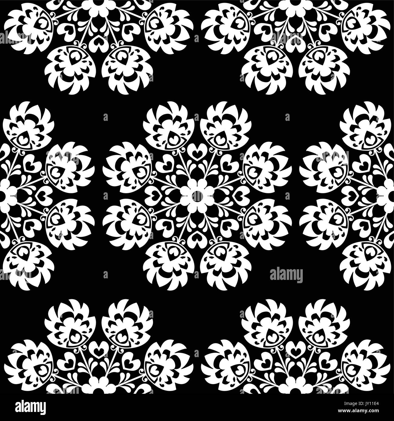 Seamless traditional floral Polish folk art pattern - Slav, Slavic ...