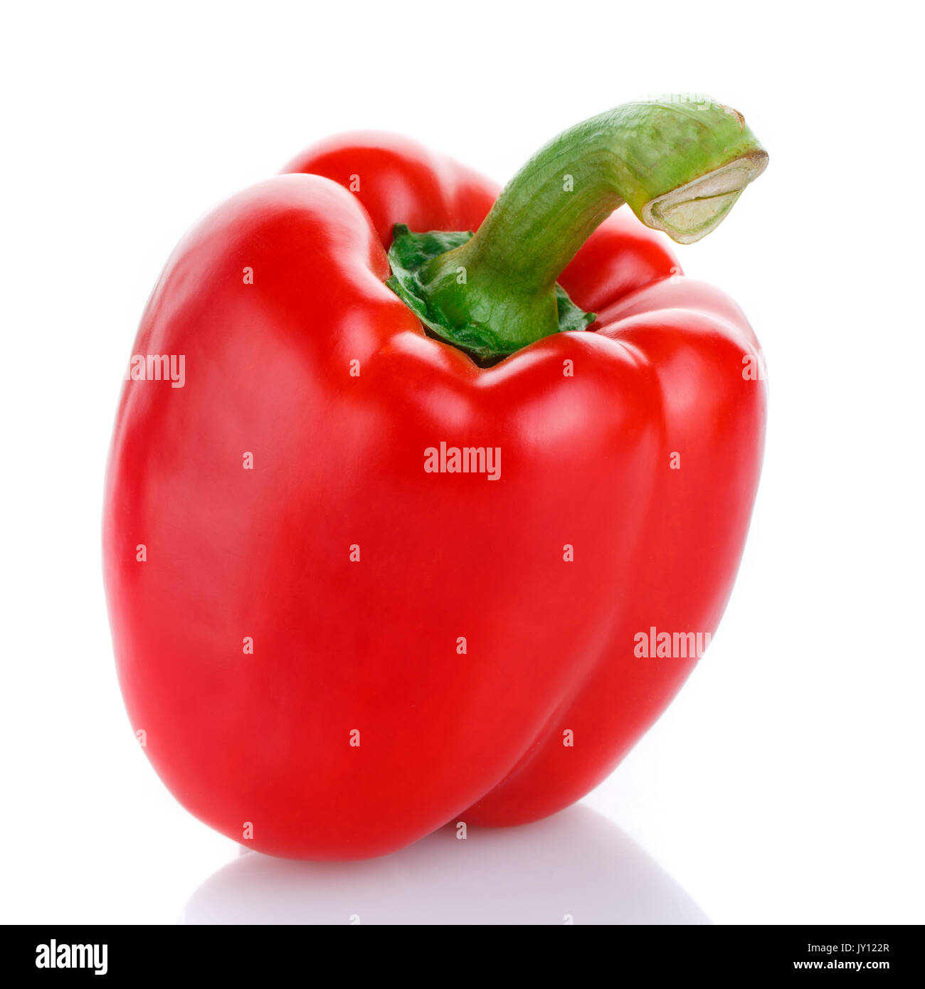 One red pepper on a white background Stock Photo - Alamy
