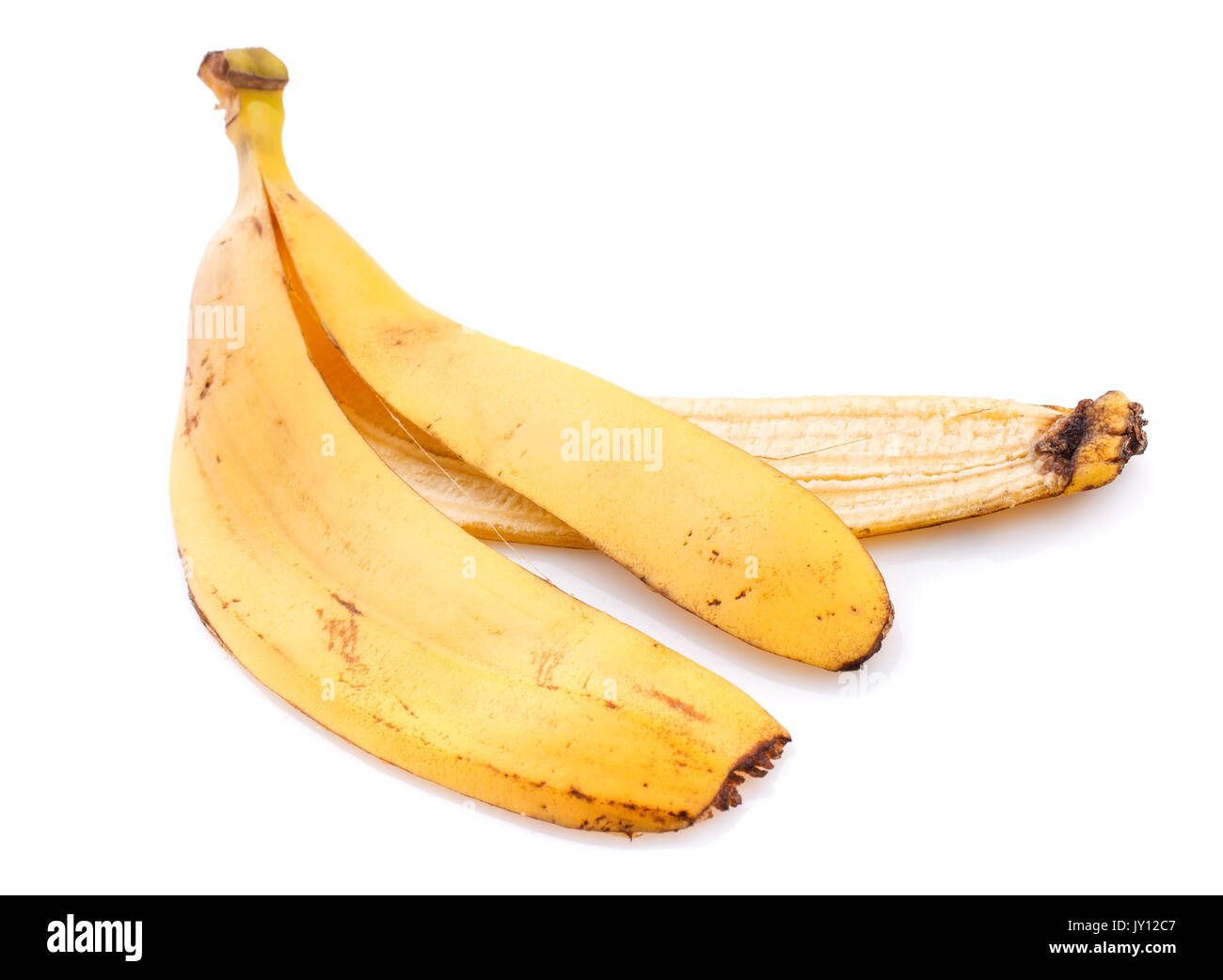 Banana peel isolated on white background close up Stock Photo - Alamy