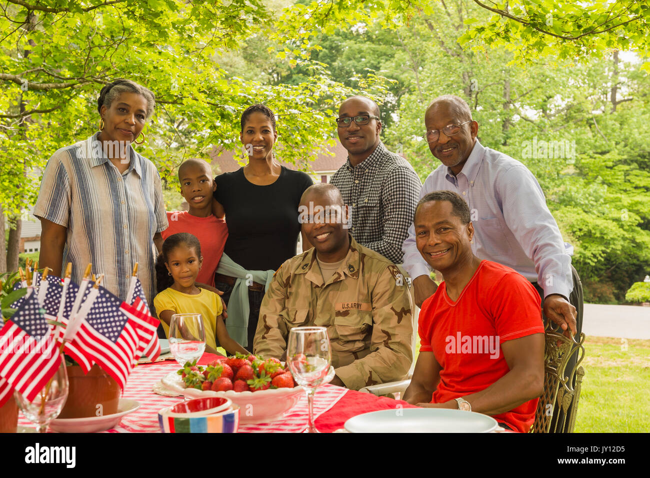 Portrait of smiling multi-generation family at picnic Stock Photo - Alamy