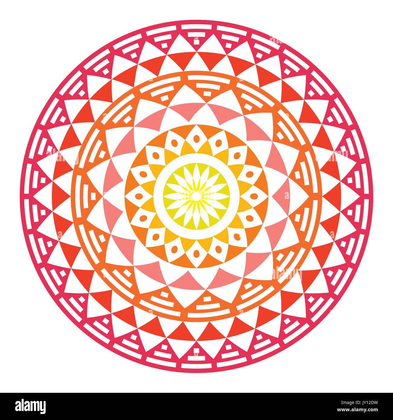Tribal Aztec geometric pattern or print in circle - ombre Vector folk ...