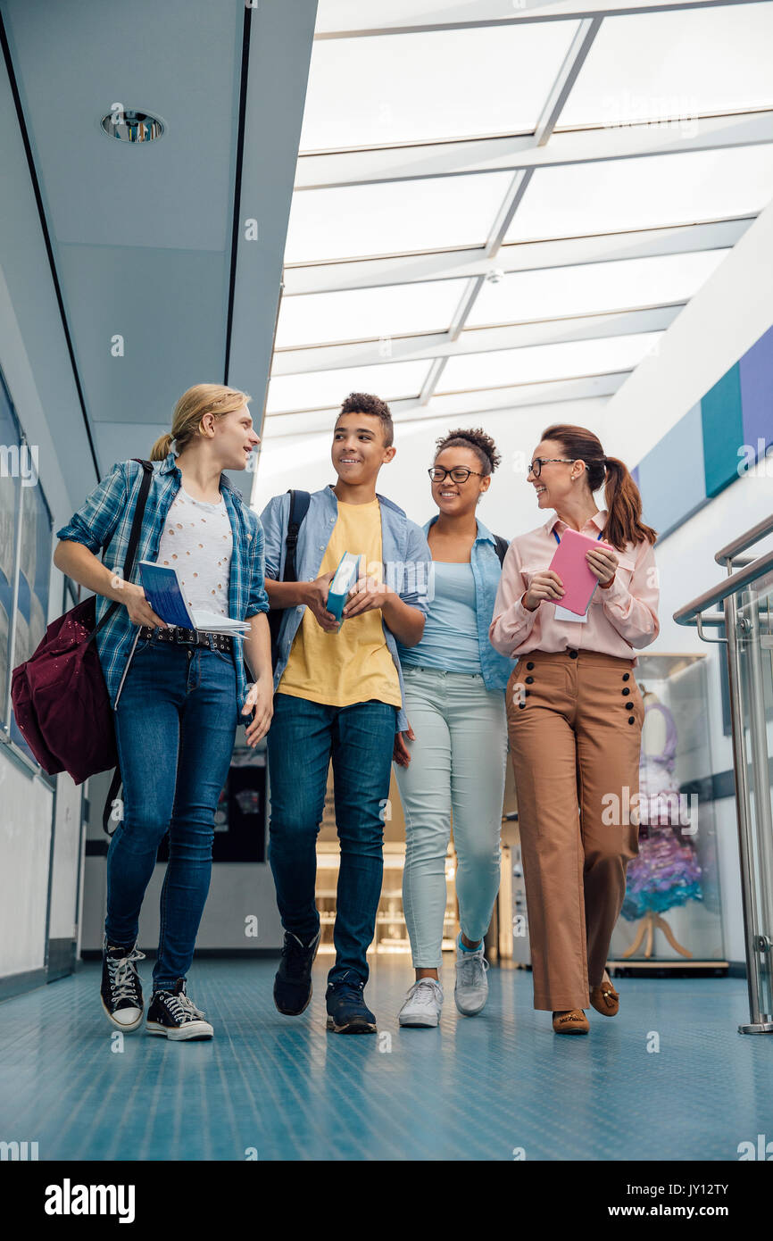 High School Students In Hallway