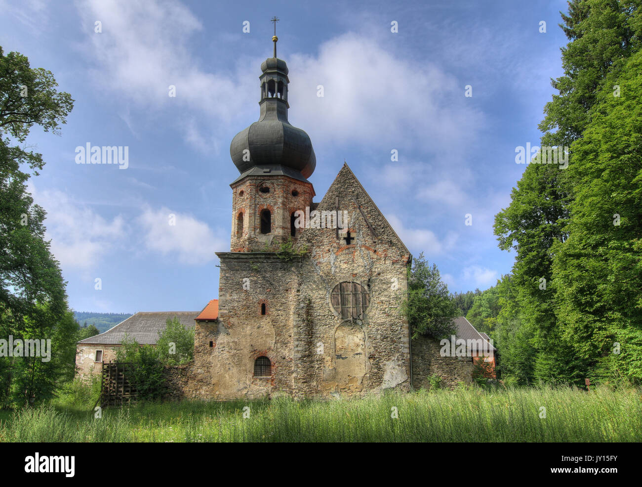 Ruins of church of the Annunciation of the Virgin Mary, Pivon, Czech ...