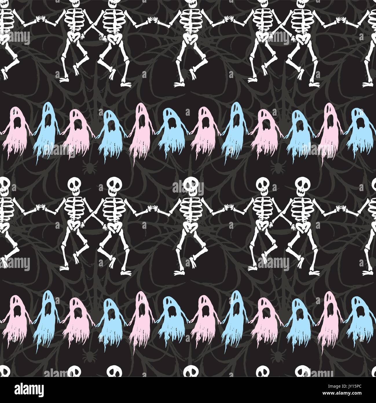 Vector seamless skeleton ghost hi-res stock photography and images - Alamy