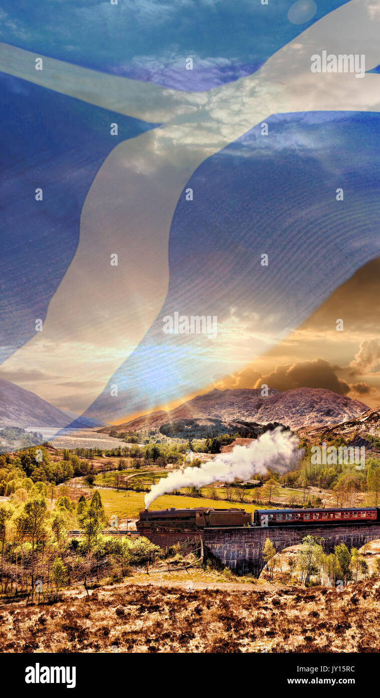 Glenfinnan Railway Viaduct in Scotland with the Jacobite steam train ...