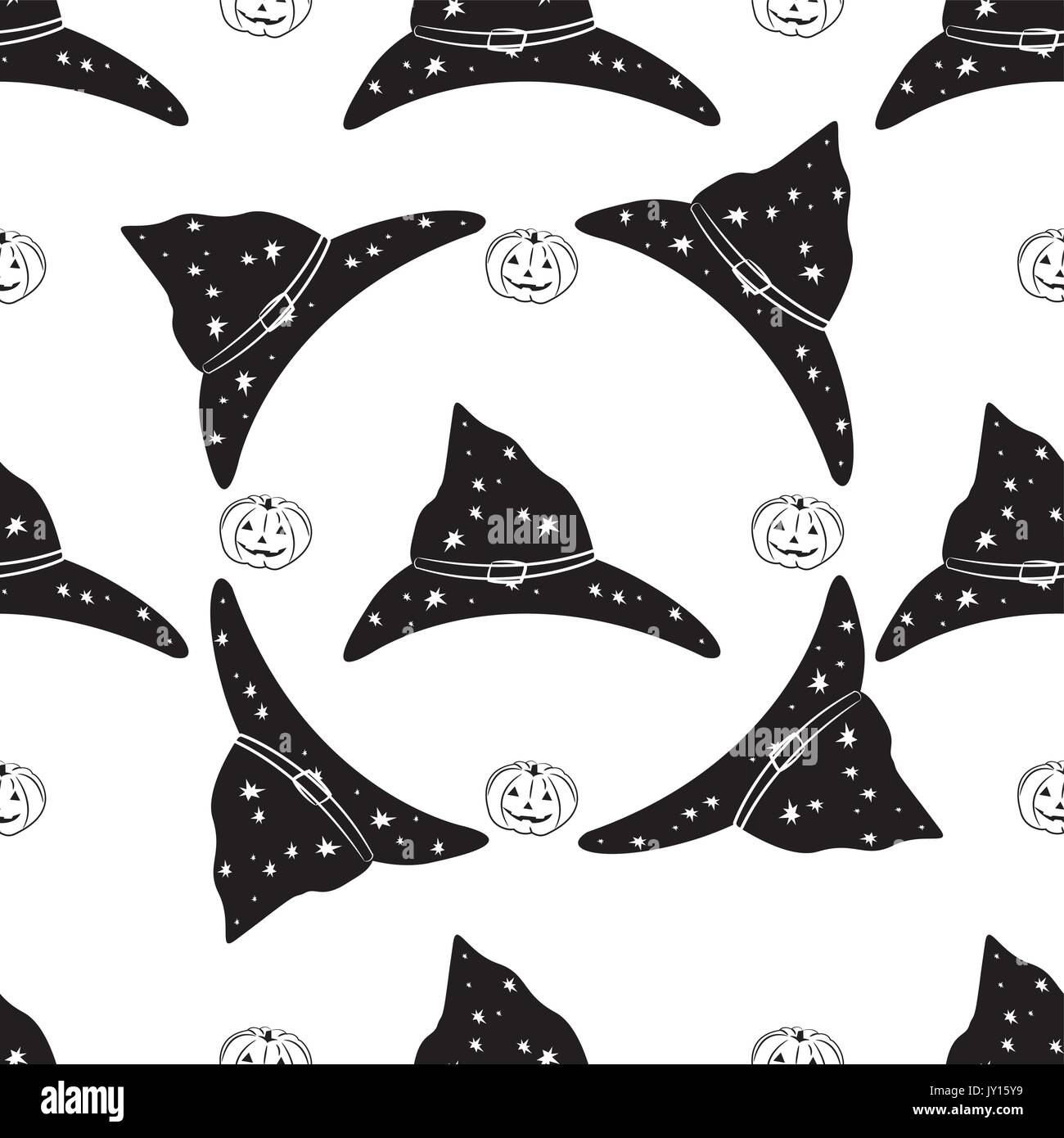 Witch hats halloween pattern Stock Vector Images - Alamy